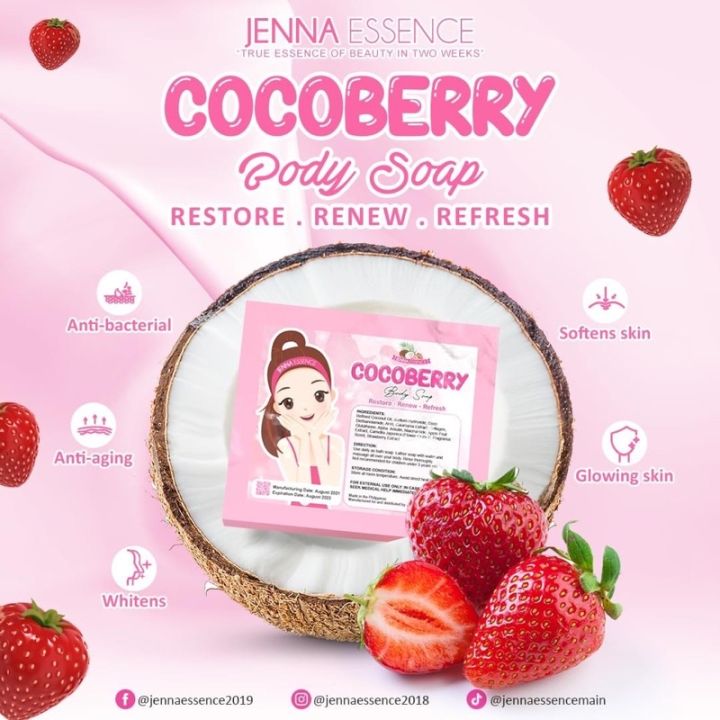 Cocoberry Soap By Jenna Essence with Exfoliating and Whitening Formula ...