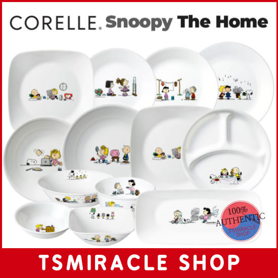 CORELLE Peanuts Snoopy The Home Korean Type Dinnerware Collection Round ...