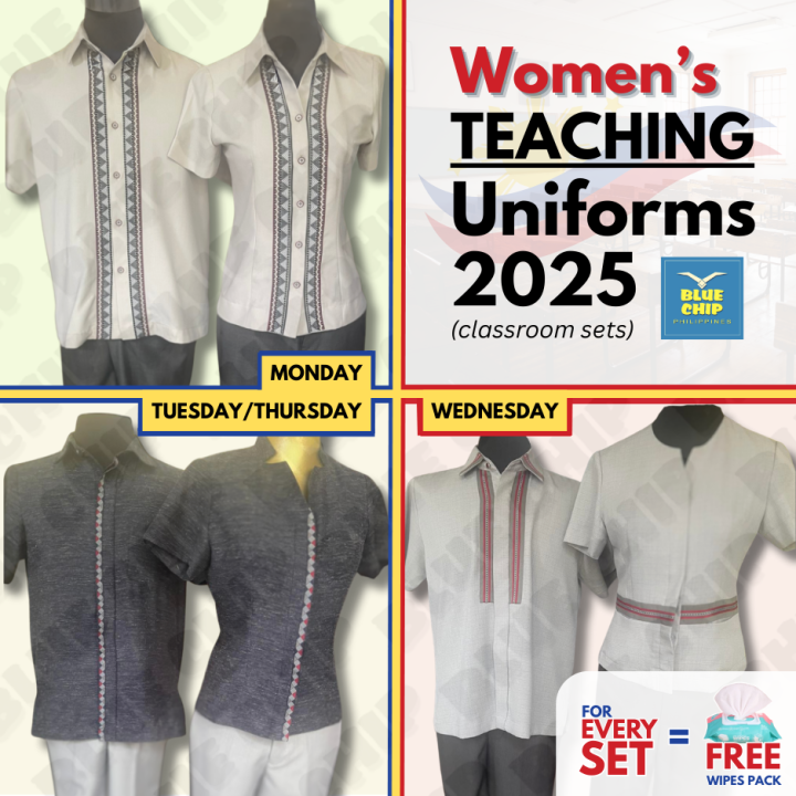 [NEW 2025] Women's Classroom TEACHERS Uniform (Complete Set — Fabrics & Accessories) | Lazada PH