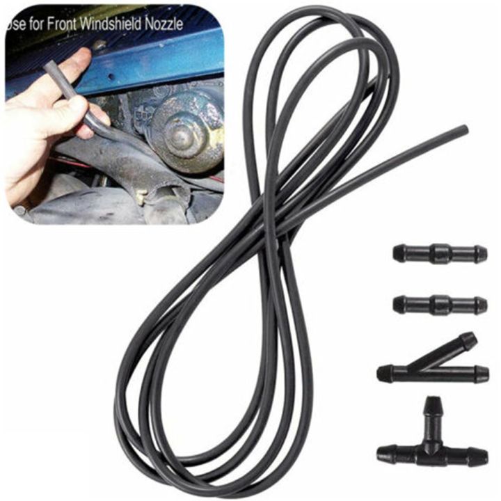 🔥🔥【COD+IN STOCK】Auto Windscreen with Connectors Spray Pipe Black Rubber ...
