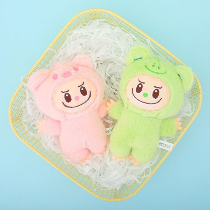 ROOMH Fluffy Labubu Plush Keychain Cartoon Anti-lost Labubu Doll ...