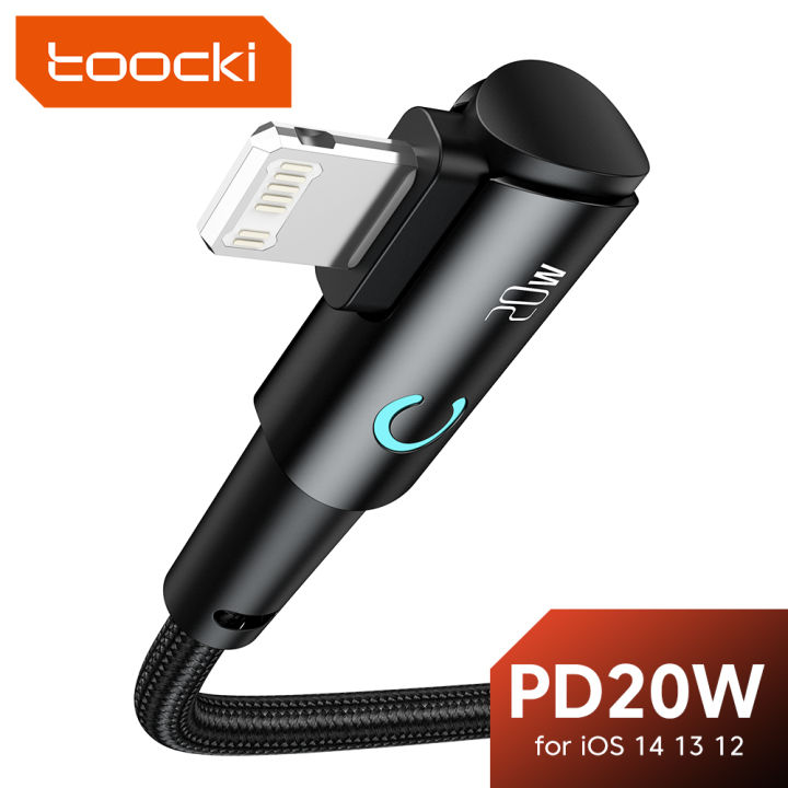 Toocki 90 Degree PD 20W Type C to Lightning Cable Fast USB C to ...