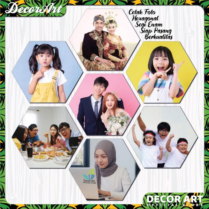 [CUSTOM] Foto Segi 6 Hexagonal Siap Pasang Tinggal Tempel Tanpa Paku ...