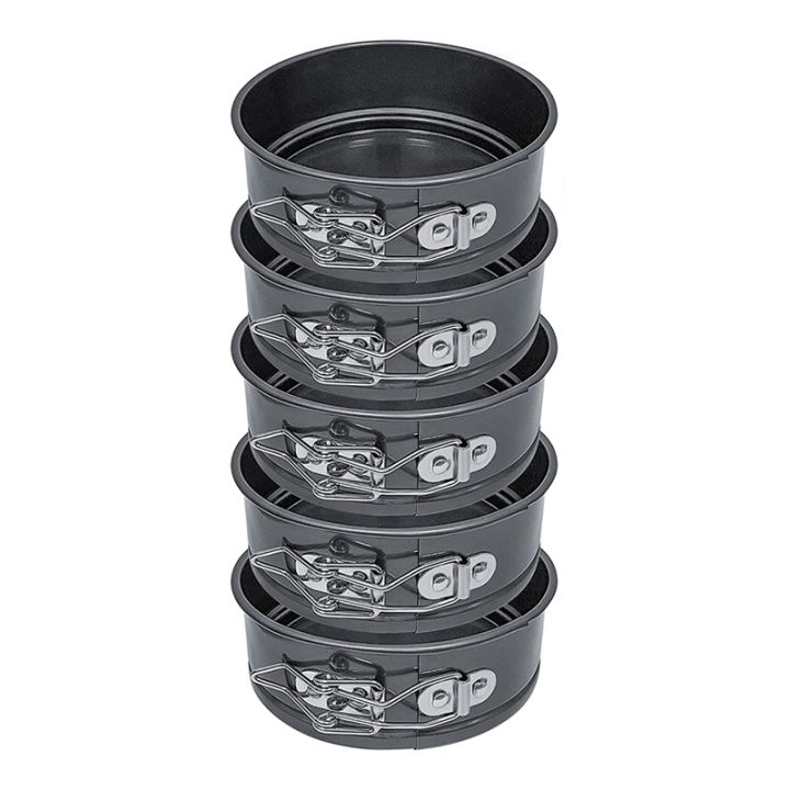 Cake Pan Set - Pack Of 5 Nonstick Round Baking Pans with Removable ...