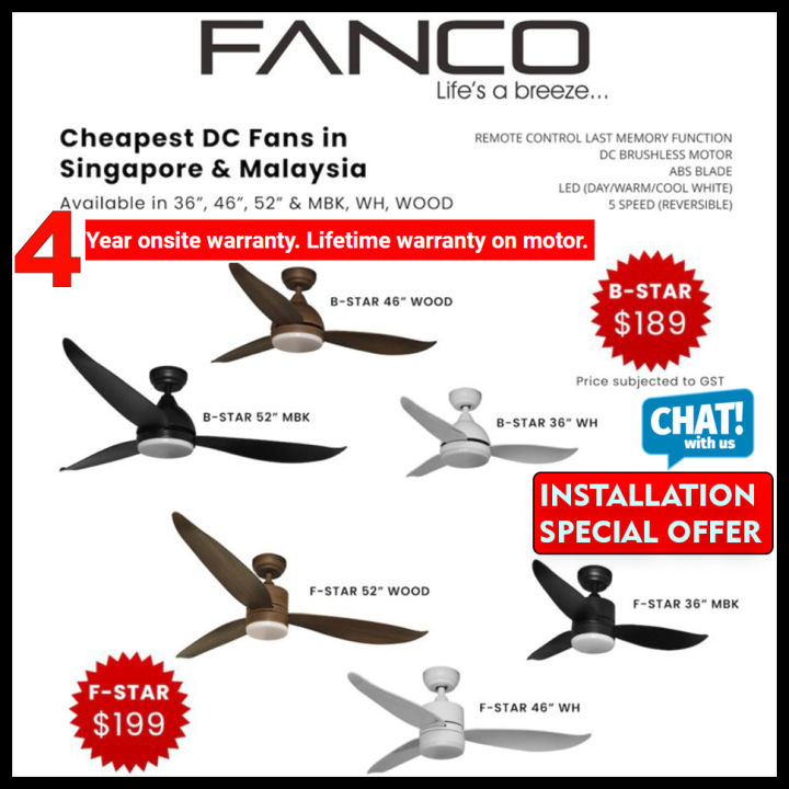 Fanco ceiling fan with light | B-Star DC Ceiling fan with light and ...