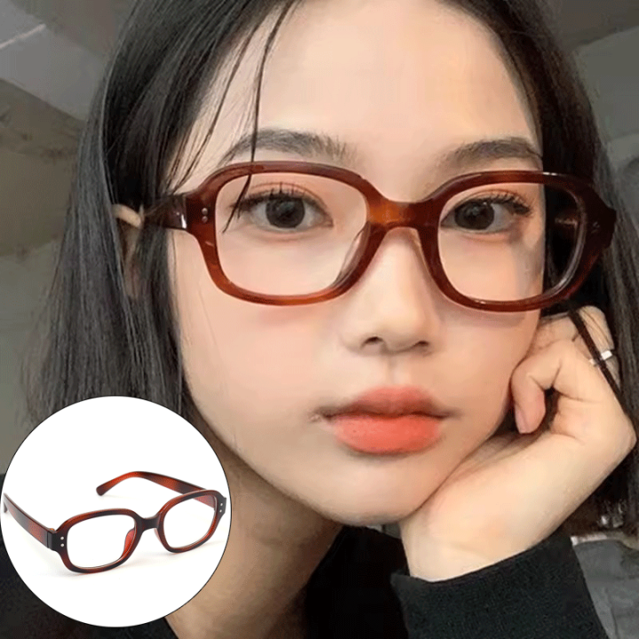 Y2K Vintage Small Square Glasses Girls Style Red Tea Frame Glass ...