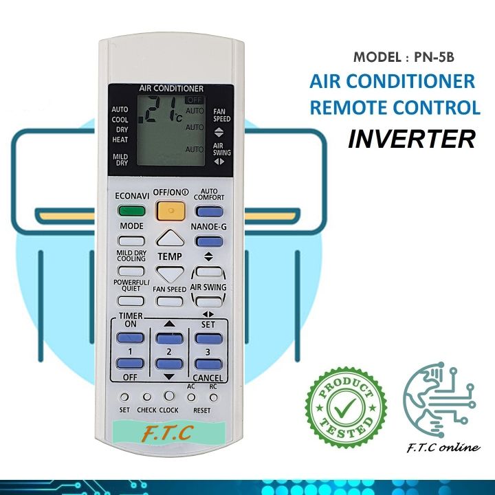 Replacement For Panasonic Air Conditioner Remote Control (PN-5B) | Lazada