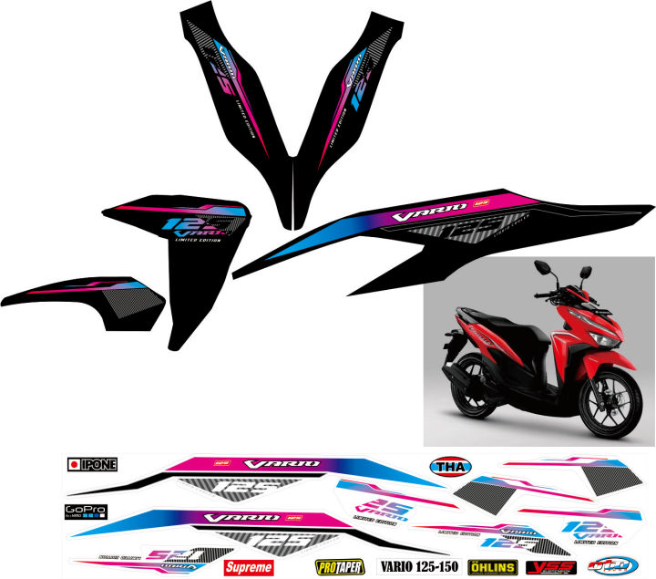STRIPING TRANSPARAN VARIO 2017 SAMPAI 2020 BAHAN BENING STICKER ...