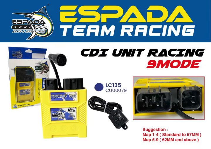 ECU CDI RACING ADJUSTABLE YAMAHA LC135 Y125 Y125Z Y125ZR S1 HONDA EX5 9 ...