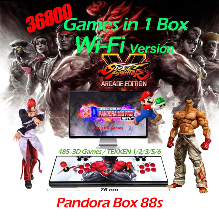 1 Konsol Permainan Video Arked Wi-Fi Kotak Pandora 88s Dengan 36800 ...