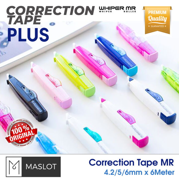 Plus Correction Tape Whiper MR Refillable 4.2mm 5mm 6mm x6Meter 624/625/626 | Lazada