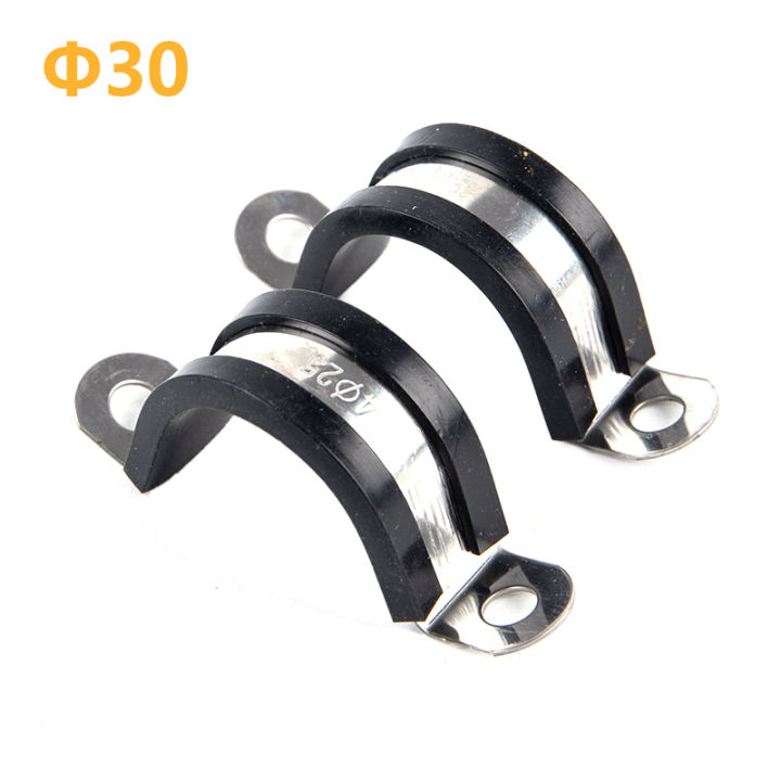 2pcs/lot 304 Stainless Steel Rubber Lined U Clips Cable Mounting Hose ...
