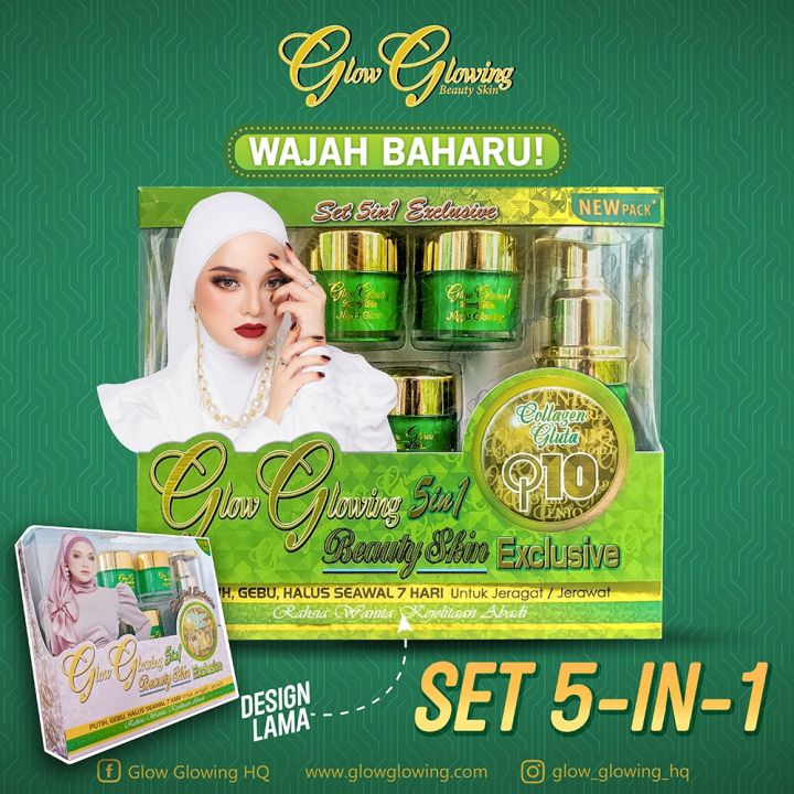 NEW PACK [ ORIGINAL] GLOW GLOWING Beauty Skin Set 5 in 1 | Lazada