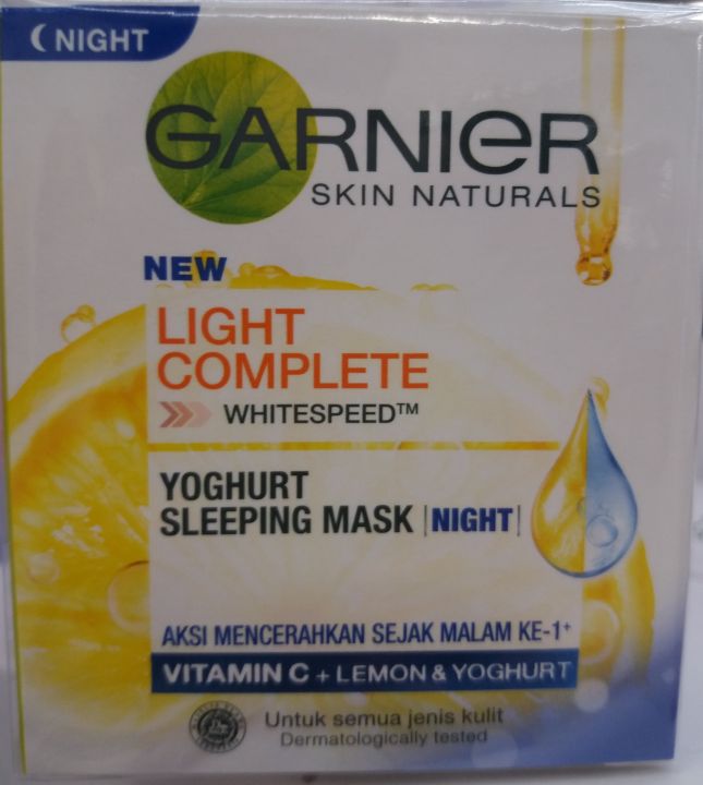 Garnier Light Complete Yoghurt Sleeping Mask Night Cream 50ml | Lazada