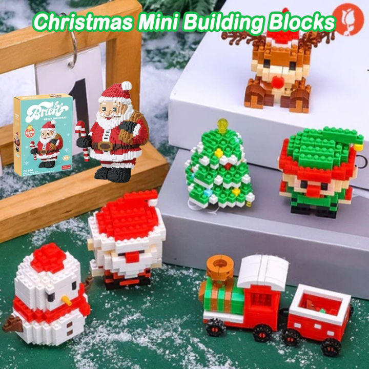 Christmas Mini Building Blocks DIY Cute Santa Claus Creative Bricks Toy ...