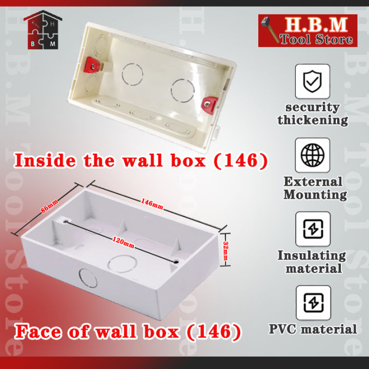 Wall switch box and wall socket box, PVC wiring bottom box utility box ...