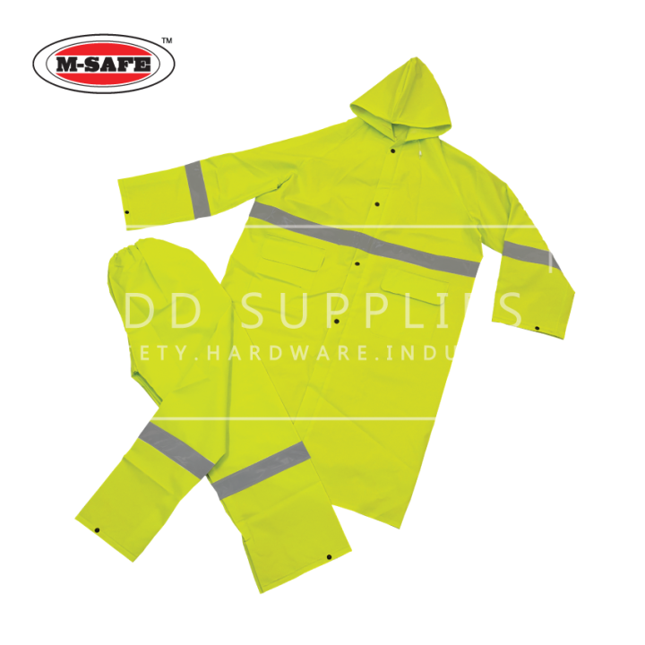 M-SAFE HEAVY DUTY PVC RAIN SUIT WITH REFLECTOR | Lazada