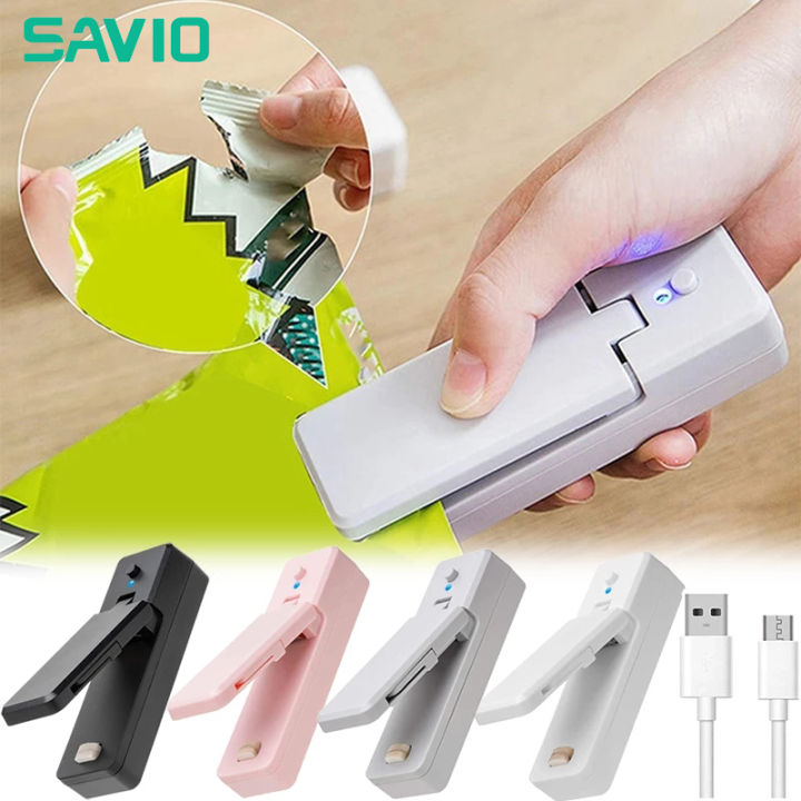 SAVIO Mini Bag Sealer 2-in-1 Portable Heat Sealers Rechargeable ...