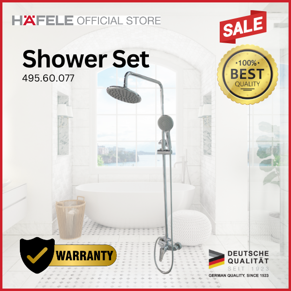 Hafele Shower column, with rain and hand shower, chrome polished ...