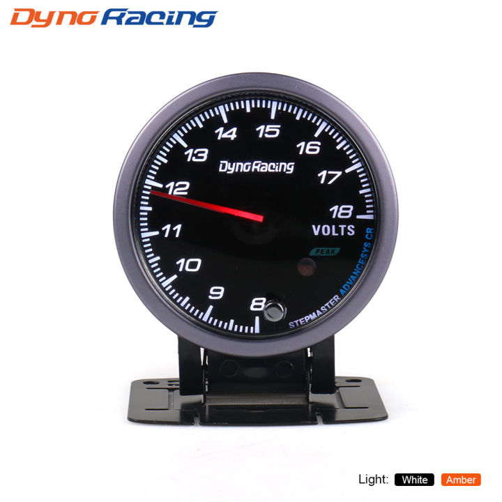 Dynoracing 60MM Voltage gauge Black Face Voltmeter with Amber & White Lighting 8-18V Car meter ...