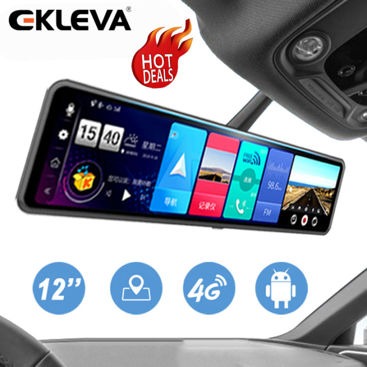 EKLEVA 4G ADAS Car DVR Camera 12 inch inch Android Stream Media Rear ...