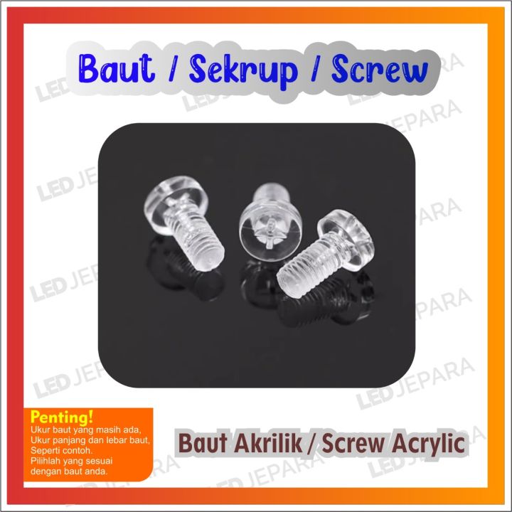 Baut Akrilik Screw Bahan Akrilik Baut Transparan | Lazada Indonesia