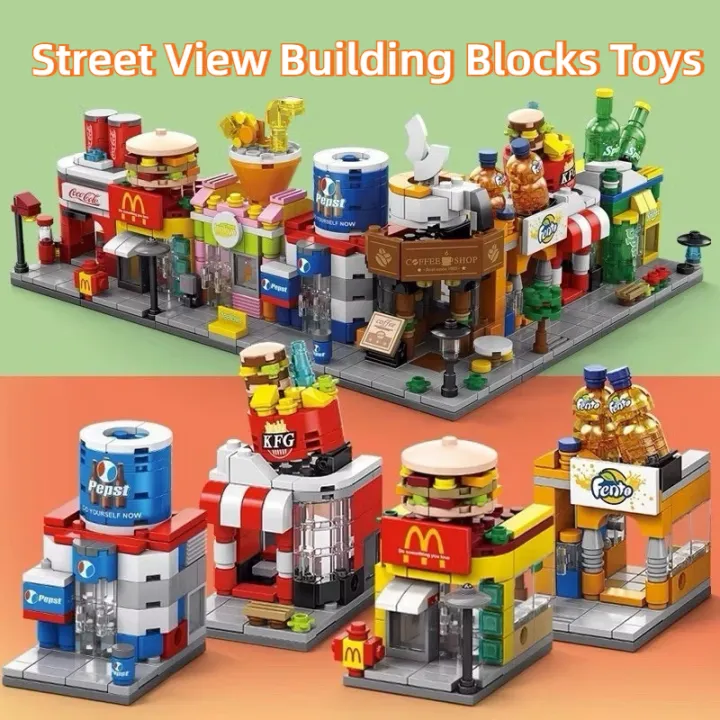 Building Blocks Small City Street View 3D Model Building Blocks Toys ...
