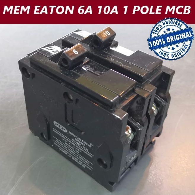 READY STOCK MEM EATON 6A 10A 1 Pole Plug-In MCB (Miniature Circuit ...