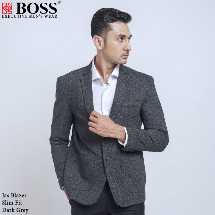 BOSS Jas Blazer Casual Slim Fit Paramount Dark Grey | Lazada Indonesia