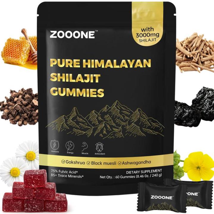 ZOOONE 60 Gummies Pure Himalayan Shilajit Gummies Gold I Lab Tested I ...