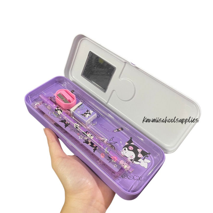 Kuromi Pencil Box Set Pencil Eraser Ruler with Multiplication Table ...