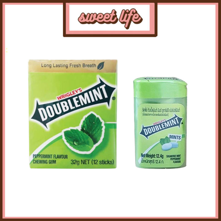 12.4G / 32G WRIGLEY'S DOUBLEMINT PEPPERMINT FLAVOUR CHEWING GUM (tong ...