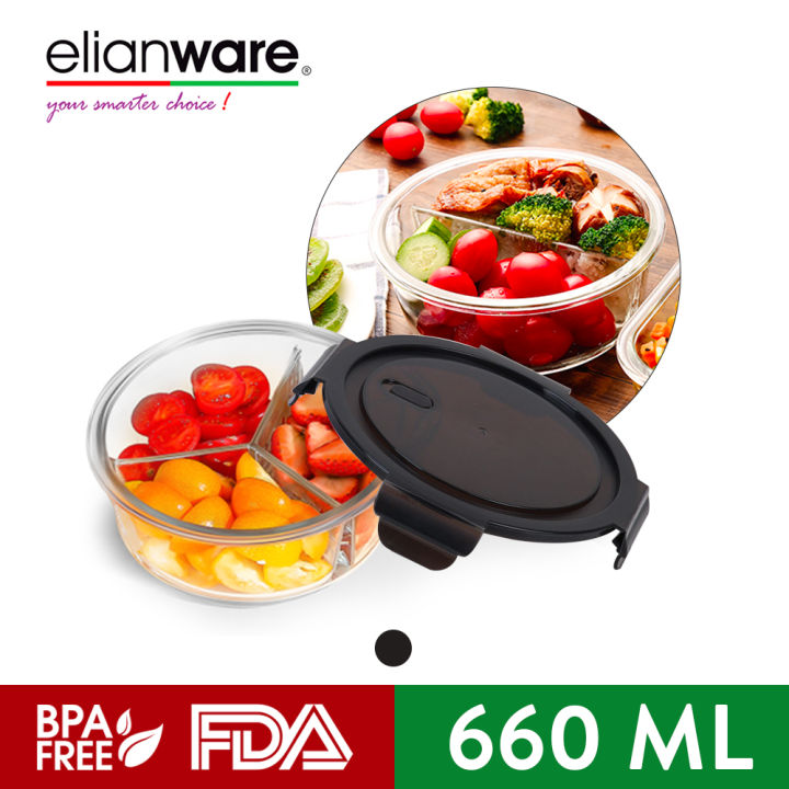Elianware Round Airtight Borosilicate Glasslock Keeper [ with ...