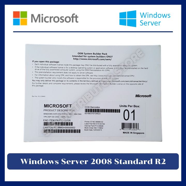 Windows Server 2008 Standard R2 64 Bit (OEM) P73-05128 | Lazada.co.th