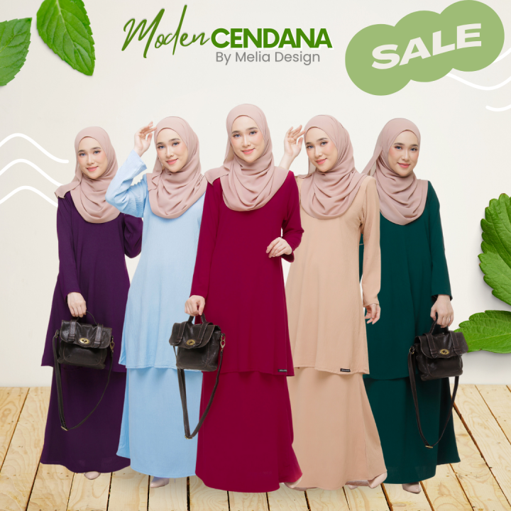 Melia Design Baju Kurung Moden Riau Plain Murah Viral Ironless Tak ...