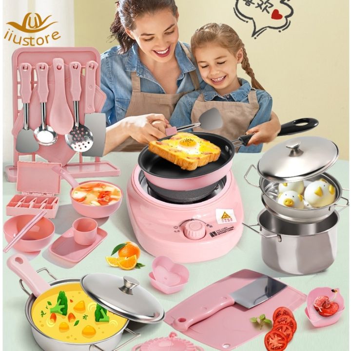 Real Cooking Set Toys Ketchen Toys for Kids Kitchen Set Toy for Girl ...