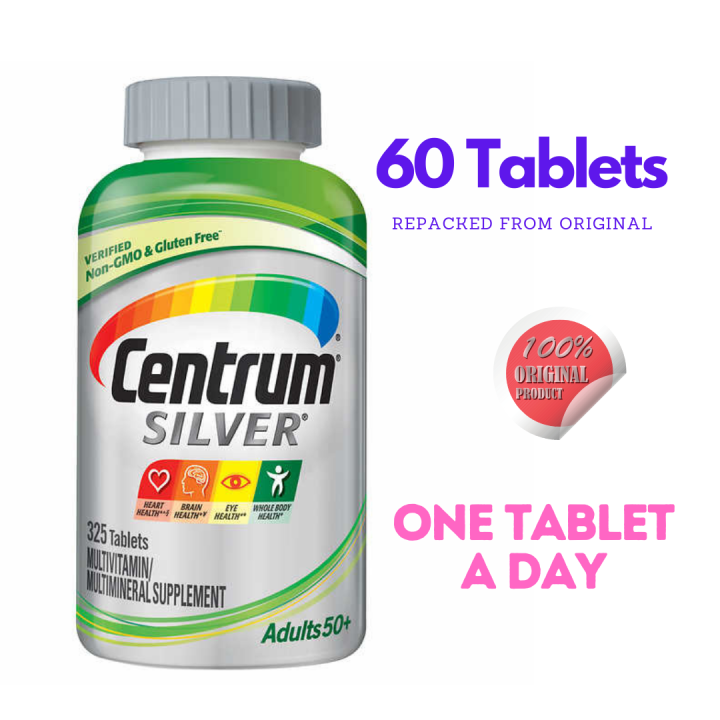 Centrum Silver Adults 50+ Multivitamin, 60 Tablets Repacked From ...