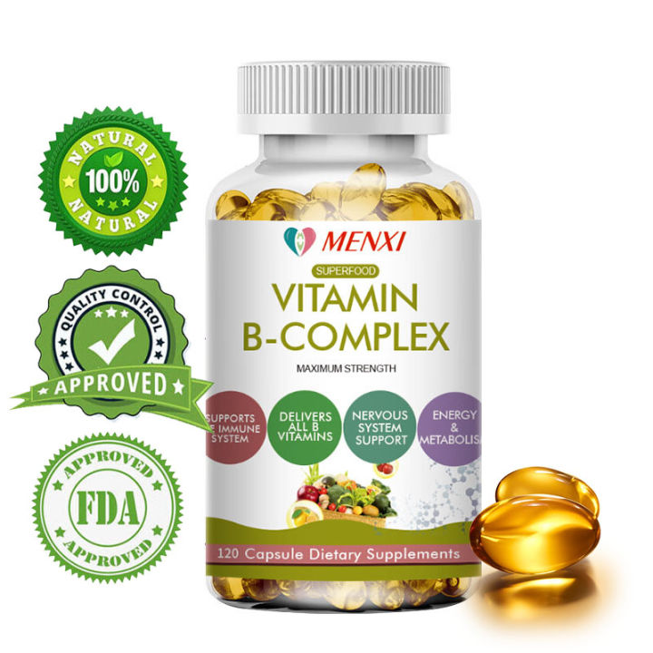 Vitamin B Complex Capsule (B12, B1, B2, B3, B5, B6, B7, B9, Folic Acid ...