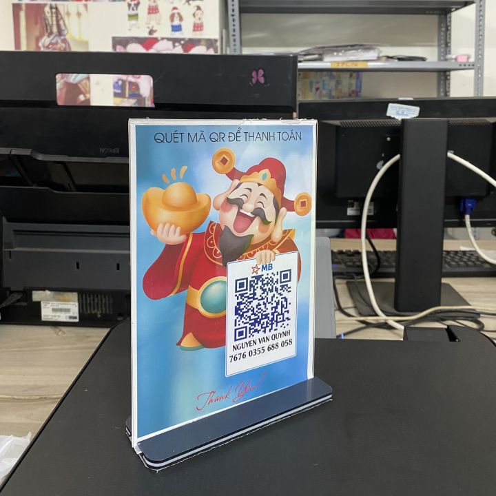 In Mã QR Ông Thần Tài - Kệ Menu Qr - Mã Quét Qr - Standee Để Bàn Có In ...