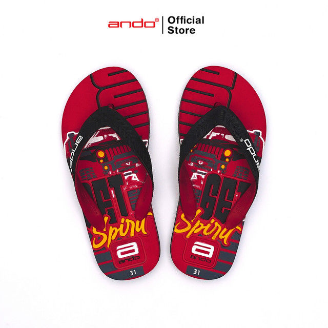 Ando Official Sandal Jepit Landrove Anak - Merah/Hitam | Lazada Indonesia
