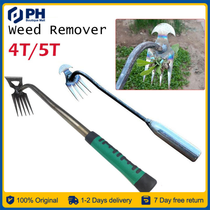 Weeding Uprooting Tool Steel Weed Puller 4 Teeth Weeder Digging Root ...