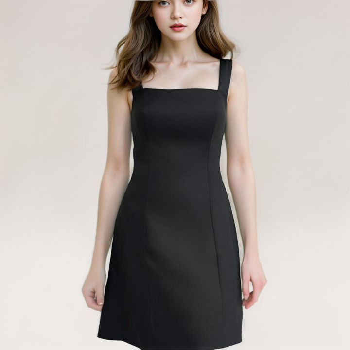 Closet Crush Short camisole dress with a thick strap (Black) | Lazada PH