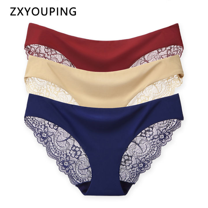 Sexy Hollow Out Briefs Breathable Women Floral Lace Panties Ice Silk Seamless Underwear | Lazada