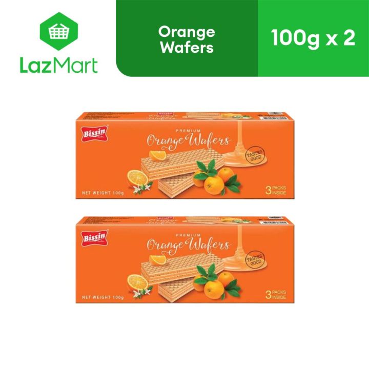 Bissin Wafer Orange Flavor 100g x 2 | Lazada PH