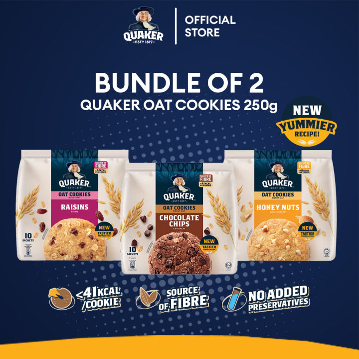 [Bundle of 2] Quaker Oat Cookies 250g | Lazada