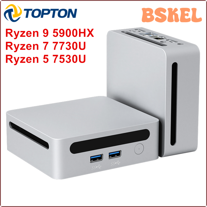 PQAVB Topton Mini PC Gamer AMD Ryzen 9 5900HX 7 7730U 5800U Windows 11 DDR4 3200MHz Gaming Mini ...