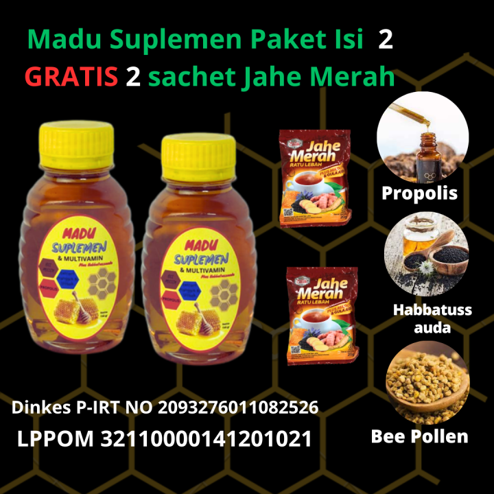 Paket isi 2 Madu Suplemen 150gr gratis 2 Jahe Merah GULA AREN plus Madu | Lazada Indonesia