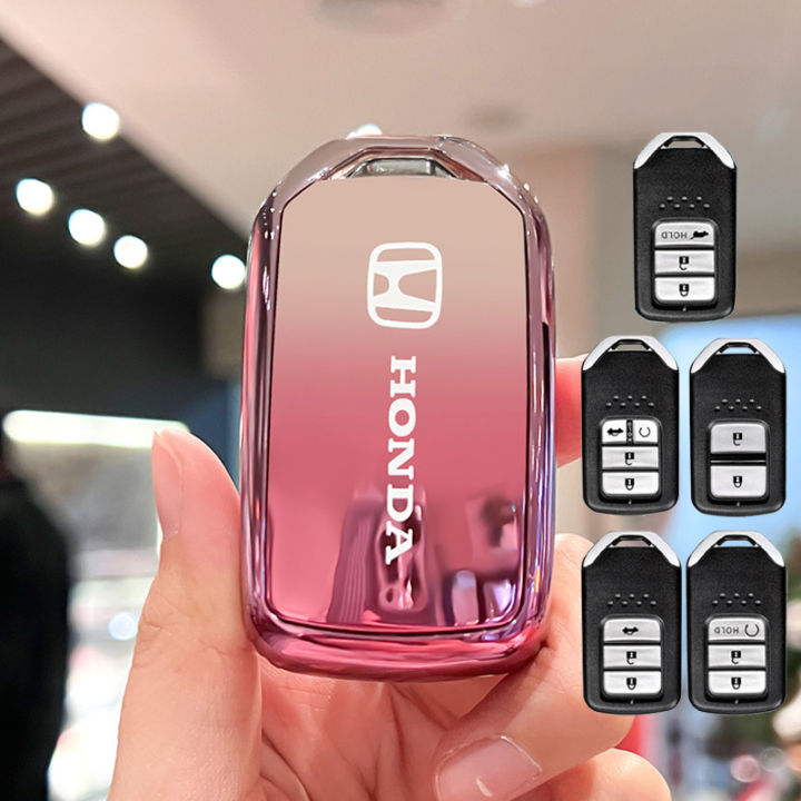 (Fit All Buttons) Honda Smart Car Key Cover For Honda CRV City Civic FC ...