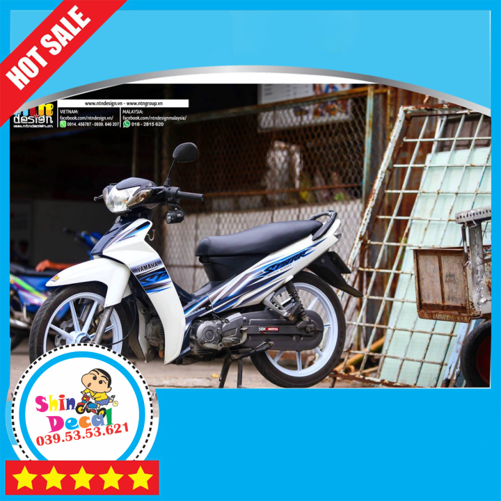Tem Rời Dán Xe Sisius Mẫu Trắng Xanh Đen Chữ Spark Cực Đẹp, Hàng 3 Lớp ...