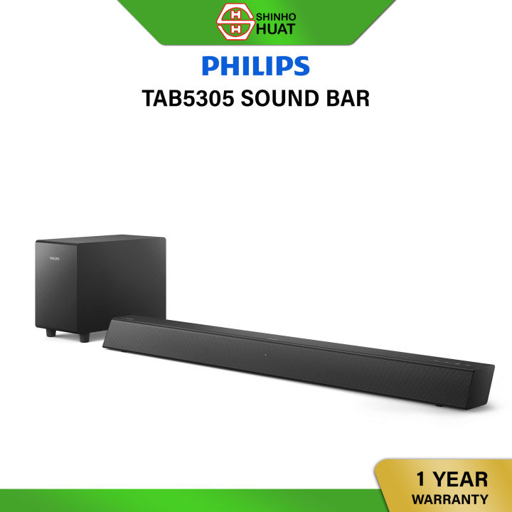 Philips TAB5305 Sound Bar Speaker Bluetooth Optical In Wireless ...